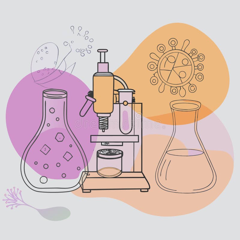 Microbiology Lab Vector Illustration. Stock Vector - Illustration of ...