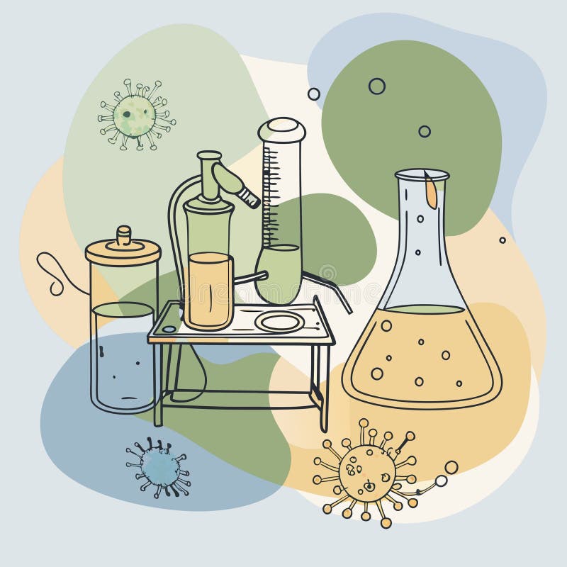 Microbiology Lab Vector Illustration. Stock Vector - Illustration of ...