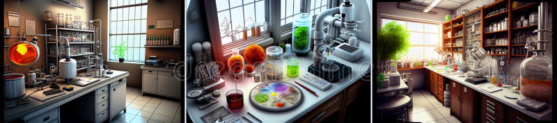 Microbiology Laboratory Created with Generative Ai Stock Illustration ...