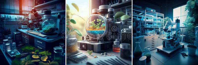 Microbiology Laboratory Created with Generative Ai Stock Illustration ...