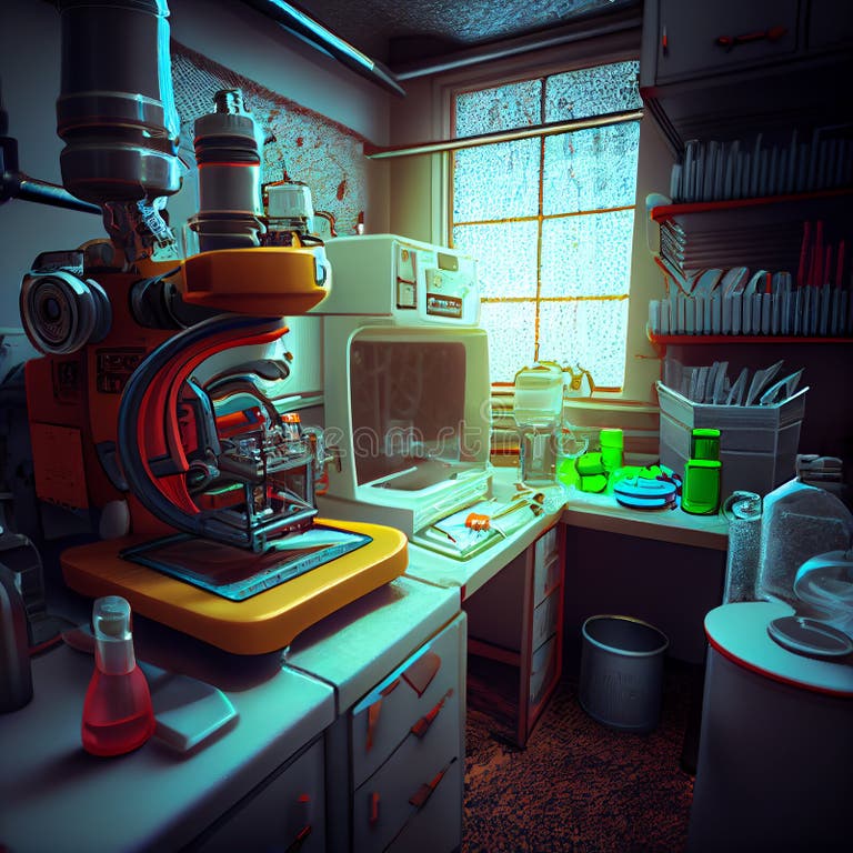 Microbiology Laboratory Created with Generative Ai Stock Illustration - Illustration of ...