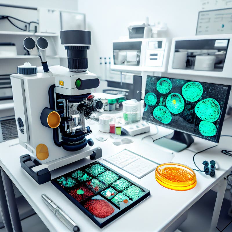 Microbiology Laboratory Created with Generative Ai Stock Illustration ...