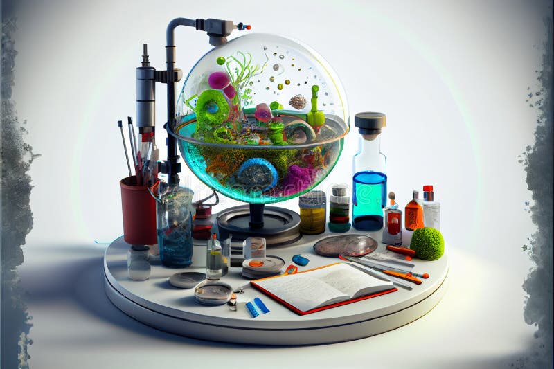 Microbiology Laboratory Created with Generative Ai Stock Illustration ...