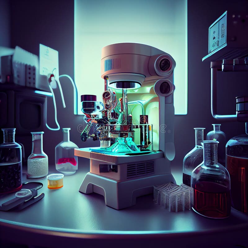 Microbiology Laboratory Created with Generative Ai Stock Illustration ...