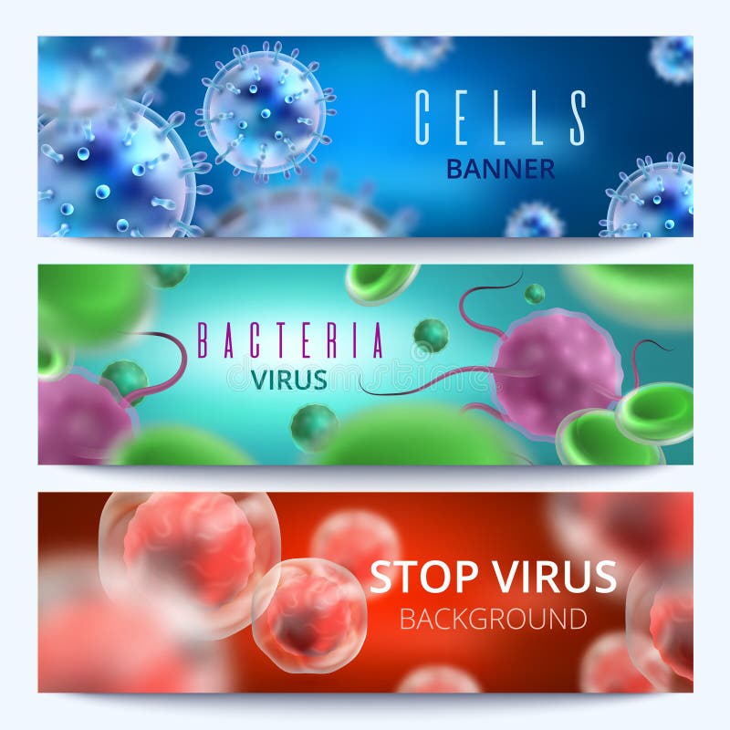 Bacteria and virus banners stock vector. Illustration of medical - 44813568