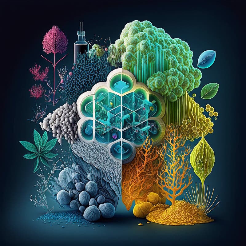 Microbiology Science Research, Concept Art Stock Illustration ...