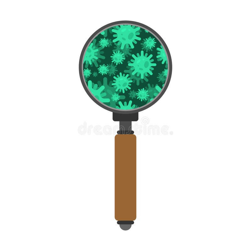 Microbios En Lupa. Virus En Lupa Ilustración del Vector - Ilustración ...