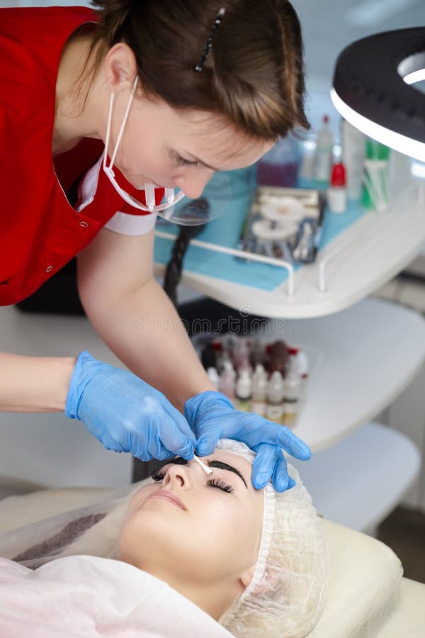 Microblading, Micropigmentation Eyebrows Work Flow in a Beauty Salon ...