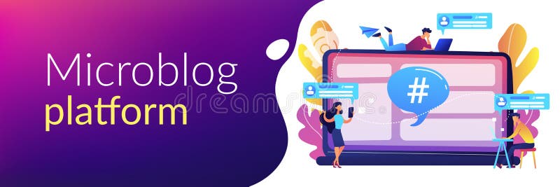 Microblog Platform Concept Vector Illustration. Stock Vector ...