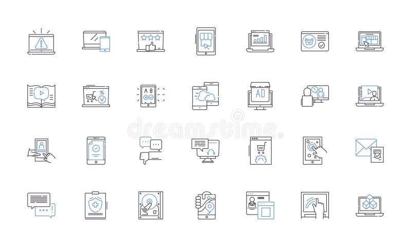 Microblogging Line Icons Collection. Tweeting, Statuses, Updates ...