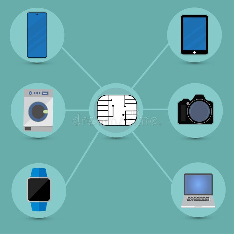 Microchip of the Electronics Conceptual Vector Stock Vector ...