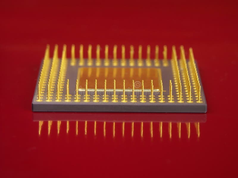 Silicon Wafer with Microchips, Fixed in a Holder with a Steel Frame on ...