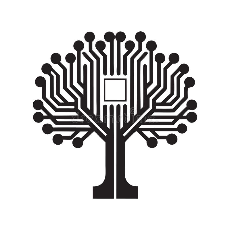 Microchip Barcode Tree Concept for Modern Tech Business Stock ...