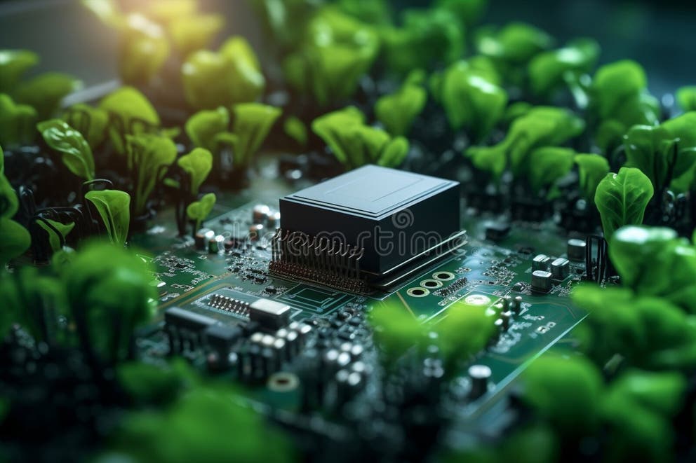 Microchip Board Microprocessor Computer Circuit Electronic Digital Component Motherboard ...