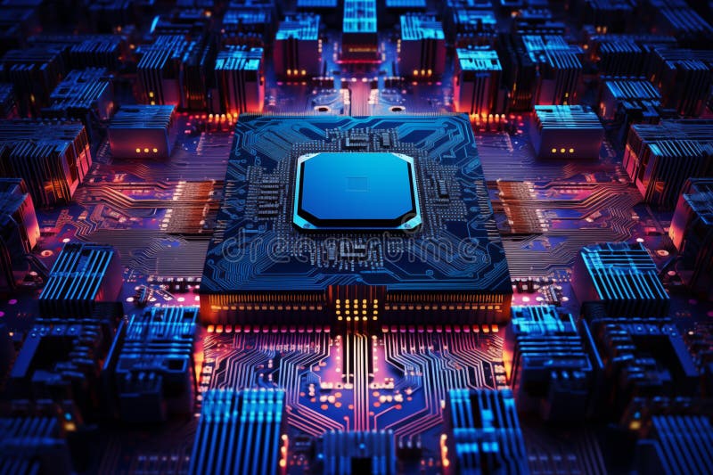 Microchip Brain Stock Illustration Illustration Of Architecture