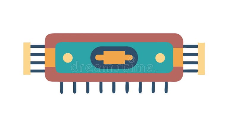Microchip with a Central Dial or Sensor Vector, Vector Design ...