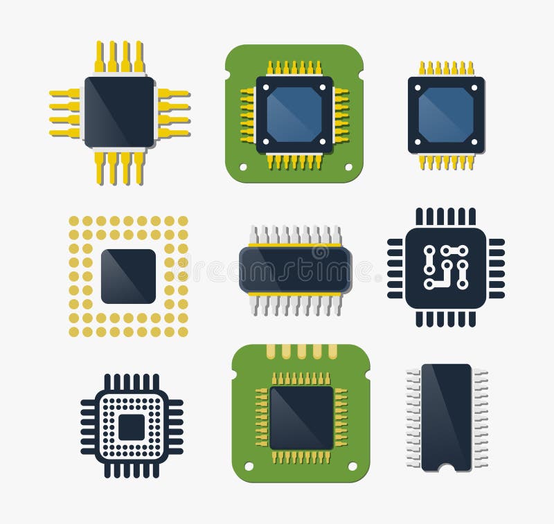 Microchip Chip Circuit Component Stock Vector - Illustration of digital, isolated: 133926394