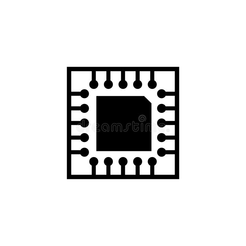 Central Computer Processors, CPU Microchip Flat Vector Icon Stock Illustration - Illustration of ...