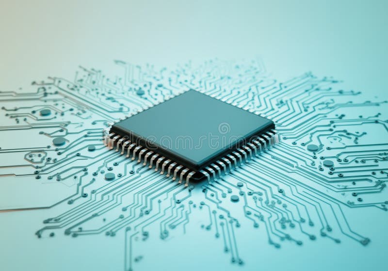 Microchip on a Circuit Board, Symbolizing Technology and Innovation ...