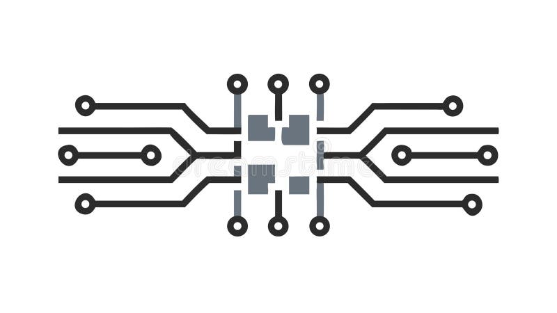 Microchip Circuit Board: Technology, AI Digital Systems, Vector Design Generative AI Stock ...