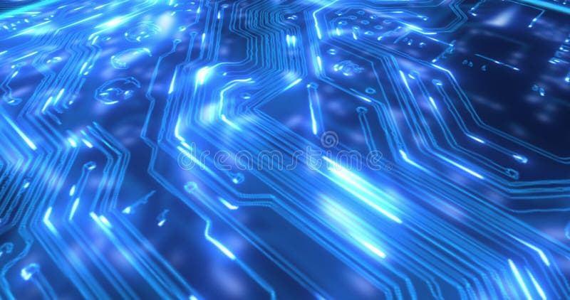 Microchip, Circuit and Light for Futuristic Data in Stream, Innovation ...