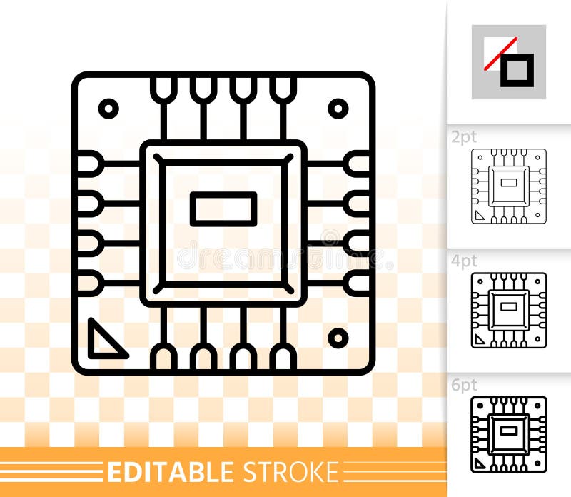Microchip Circuit Simple Black Line Vector Icon Stock Vector ... Microchip Circuit Simple Black Line Vector Icon Stock Vector ...