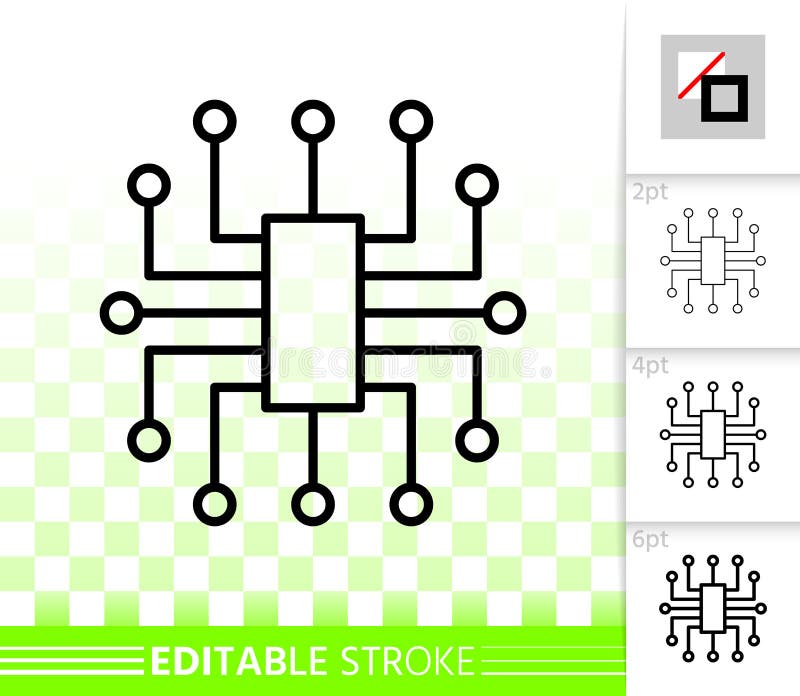 Microchip Black Silhouette Icons Cpu Vector Set Stock Vector ...