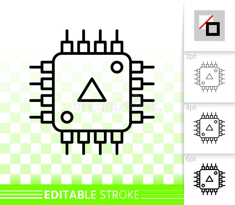 Microchip Circuit Simple Black Line Vector Icon Stock Vector ... Microchip Circuit Simple Black Line Vector Icon Stock Vector ...