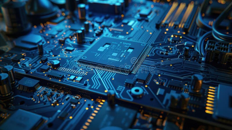 The Microchip on Circuitboard.AI Generated Image Stock Photo - Image of ...