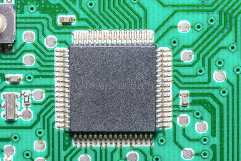 Microchip Close-up, High Tech Electronic, Printed Ciurcuit Board Stock ...