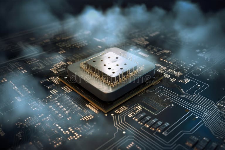 Microchip and Cloud: the Perfect Integratio Stock Illustration ...