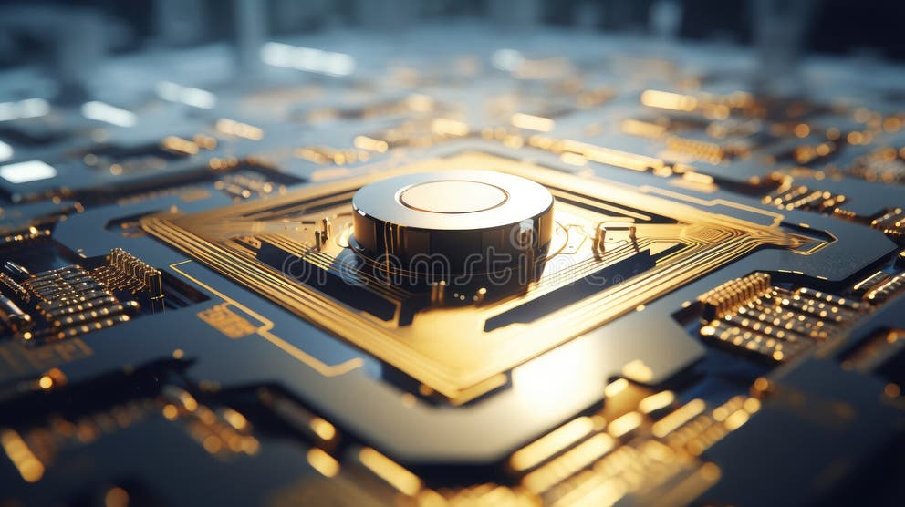 A Microchip for a Computer. Data Protection Chip Stock Illustration ...