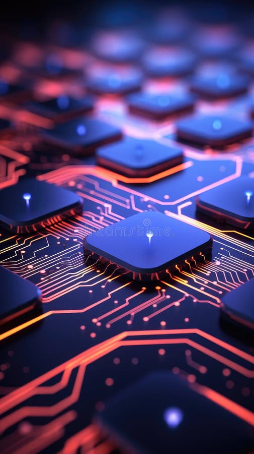 A Microchip for a Computer. Data Protection Chip Stock Illustration ...