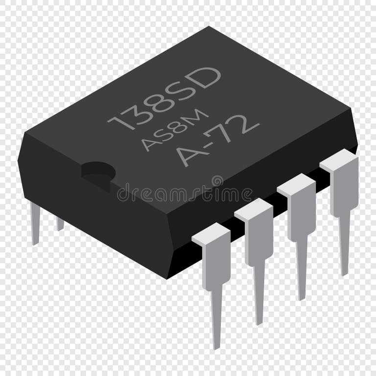 Microchip Computer Electronic Component. Microchip Icon. Isometric Microchip. Computer Processor ...
