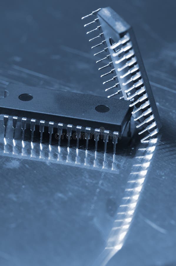 Microchip concept in blue stock photo. Image of still - 1876414