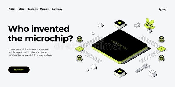 Microchip Concept Illustration in Isometric Vector Design ...