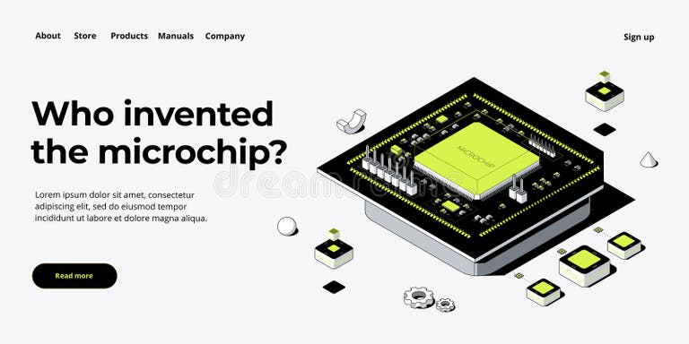 Microchip Concept Illustration in Isometric Vector Design ...