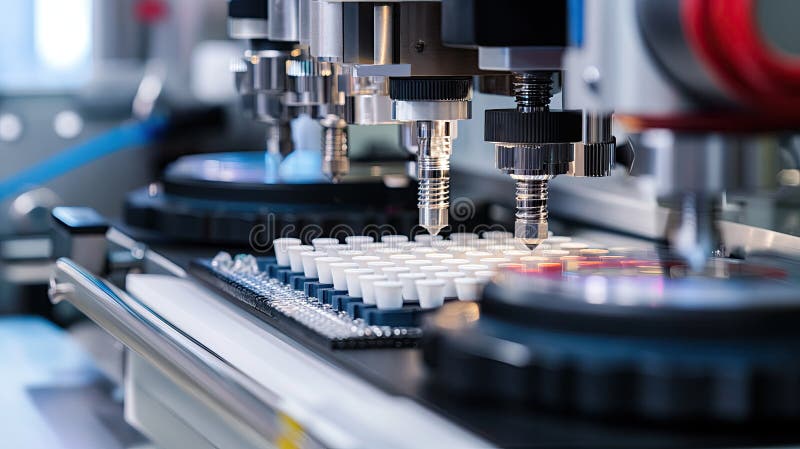 Microchip Machine Working in Factory Stock Image - Image of plant ...