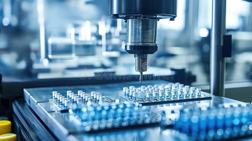 Microchip Machine Working in Factory Stock Image - Image of engineering ...