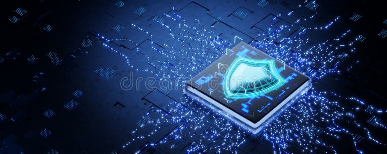 Microchip Cryptography. Data Protection Concept. Protect Your Data ...