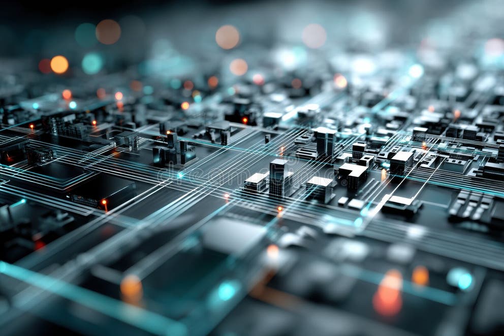 Microchip Design Evolving into Urban City Layout Illustrating ...