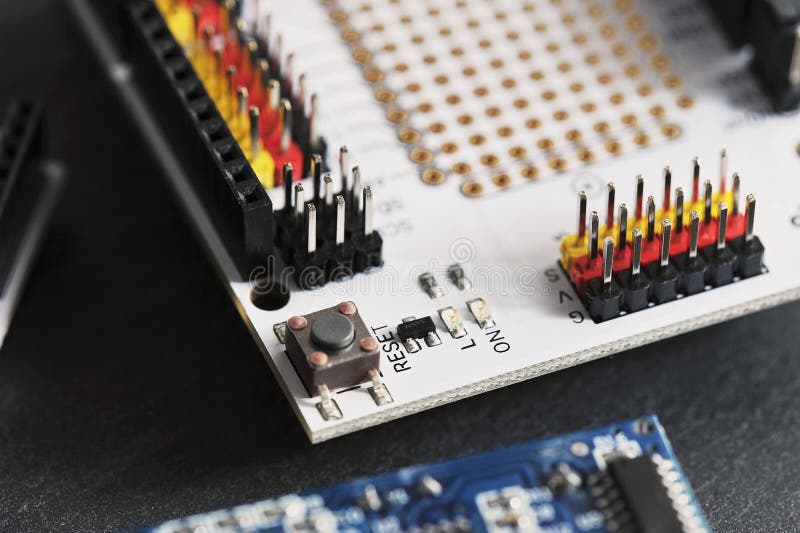 Microchip - Electronic Board with Connectors Stock Photo - Image of ...