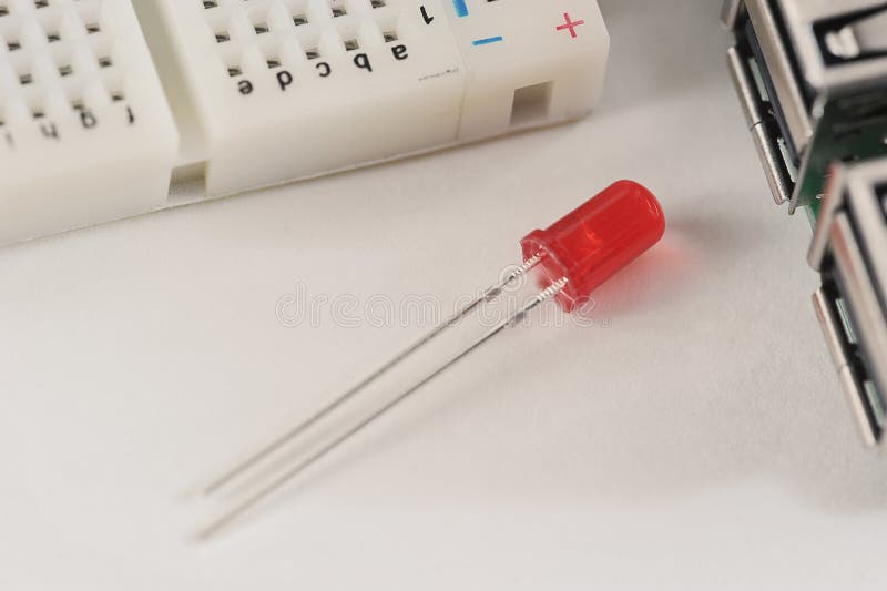 Microchip - an Electronic Board with Connectors and a Red LED Stock ...