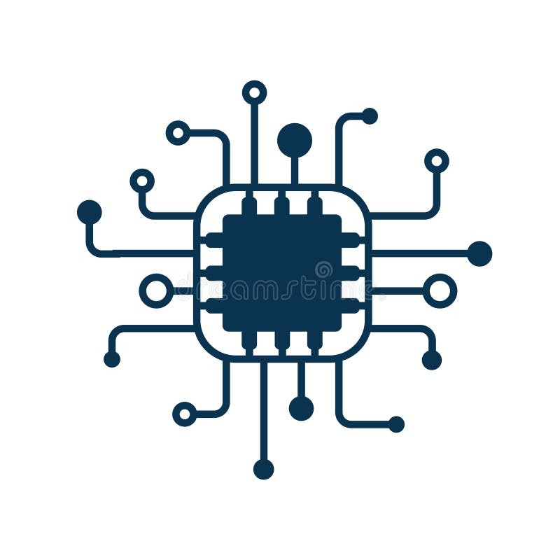 Computer Chip Isolated Stock Illustrations – 28,774 Computer Chip ...