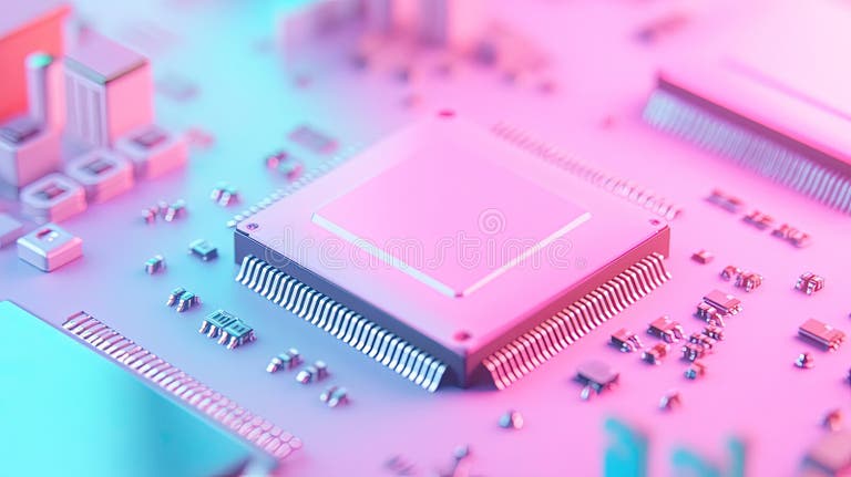 Microchip Emitting Microcontroller Stock Illustration - Illustration of ...