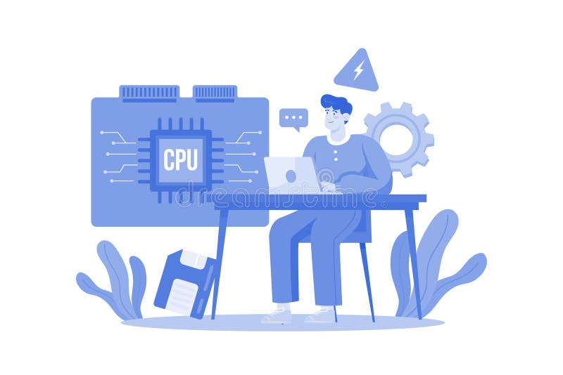 Microchip Engineering Illustration Concept on White Background Stock ...