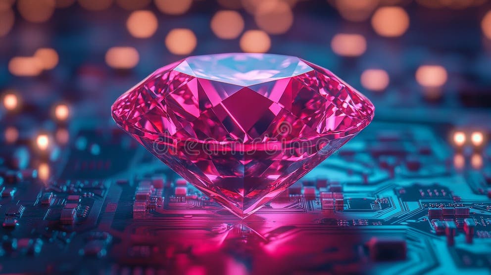 A Microchip Featuring a Ruby Stone Embodies the Union of Technology and Refinement in Web ...