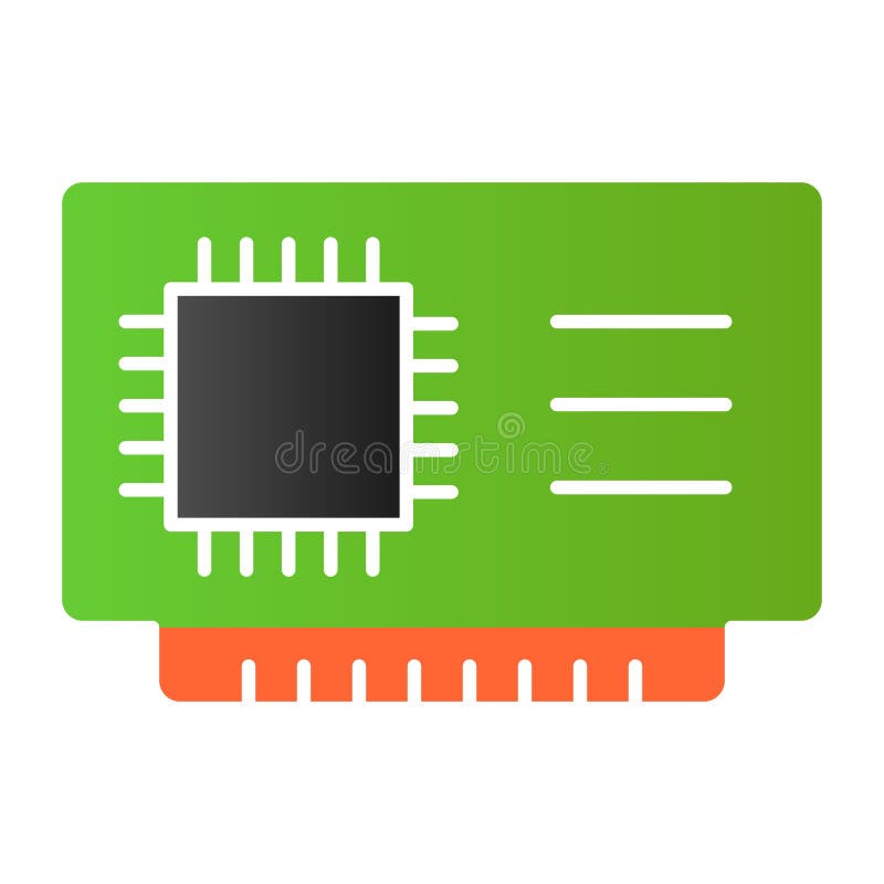 Microchip Flat Icon. Cpu Vector Illustration Isolated on White Stock ...