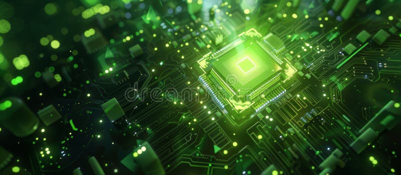 Microchip or Gpu Integrated on the Board Stock Illustration ...