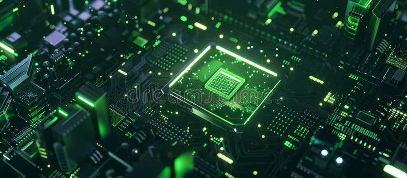 Microchip or Gpu Integrated on the Board Stock Illustration ...